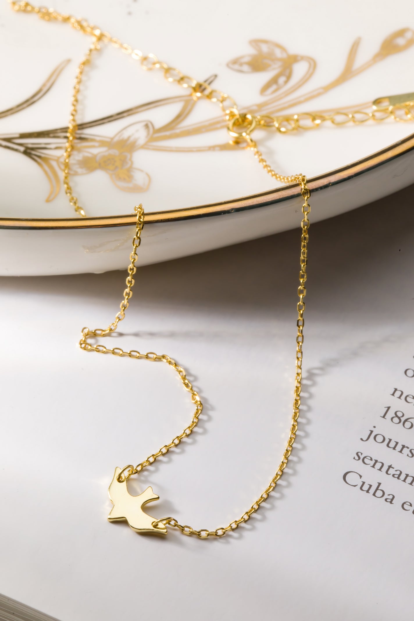 Colier din argint Randunica (Silver/Gold) – Moreas Jewelry